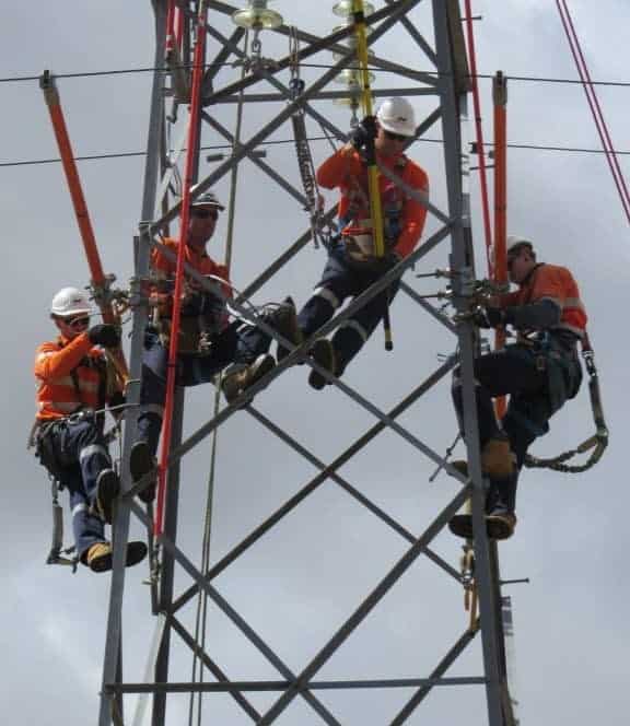 Attached climbing for tower work - Powerline Training
